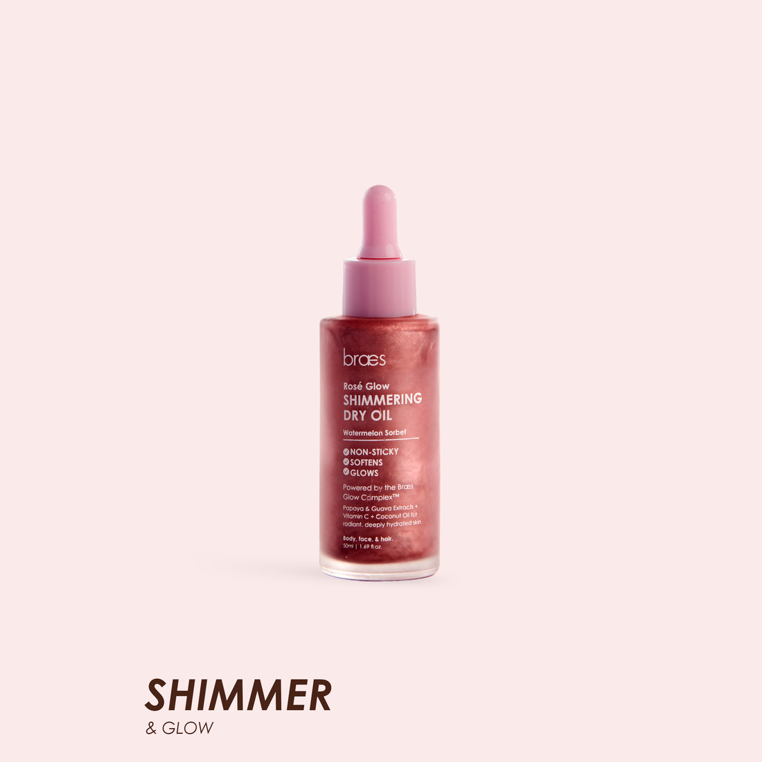 Rosé Glow Shimmering Dry Oil — Watermelon Sorbet | Braes Egypt